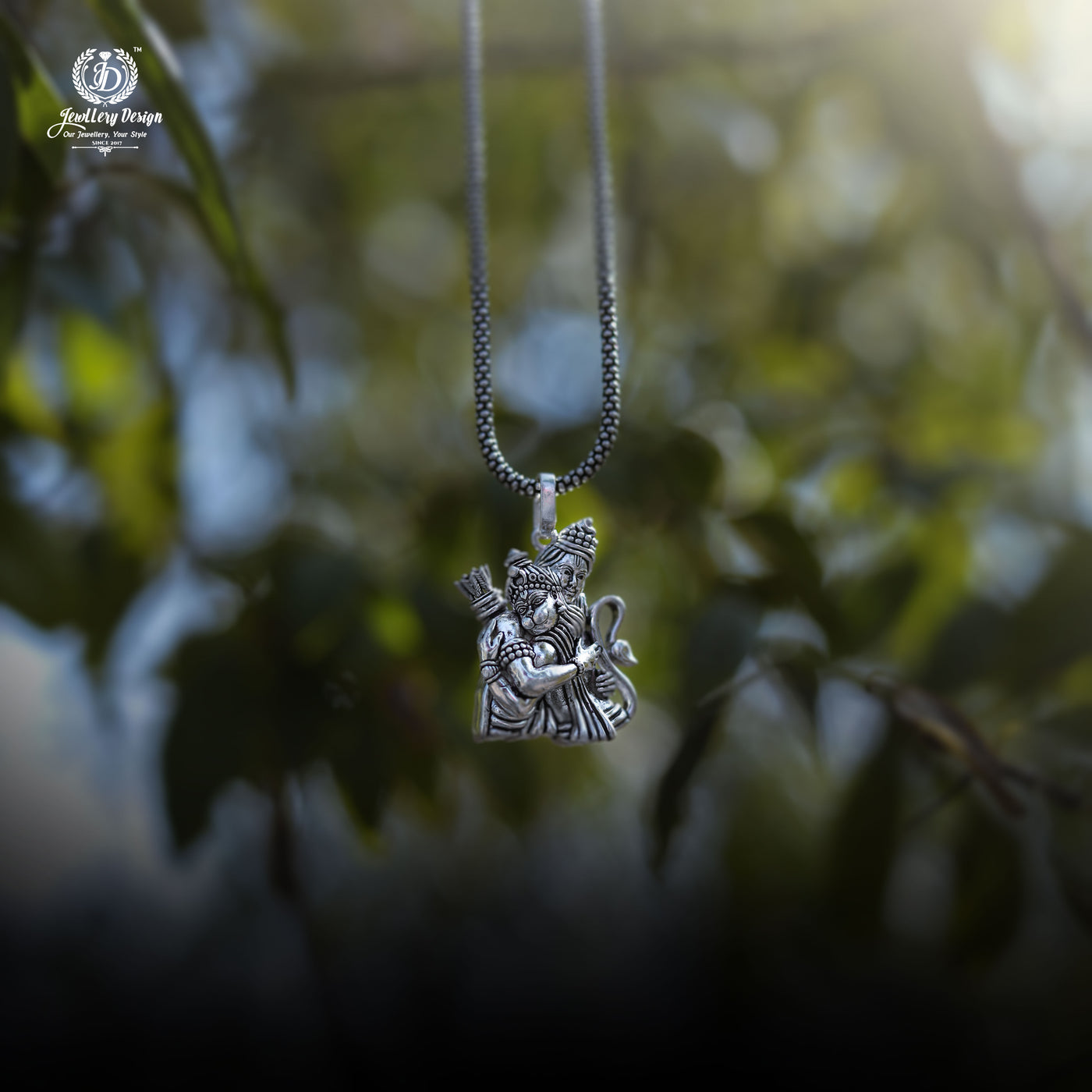 Buy Shree Ram Hanumanji Pendant Oxidized Silver Chain – Jewllery Design