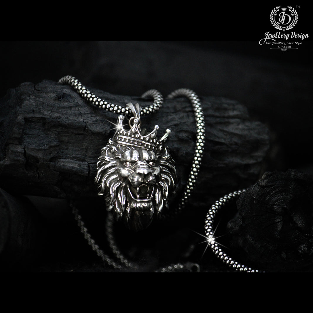 Lion Pendant Silver Chain – Jewllery Design